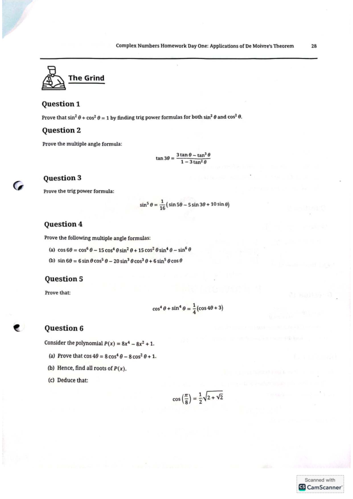 Complex Numbers Homework Day 1: Applications of De Theorem - Studocu