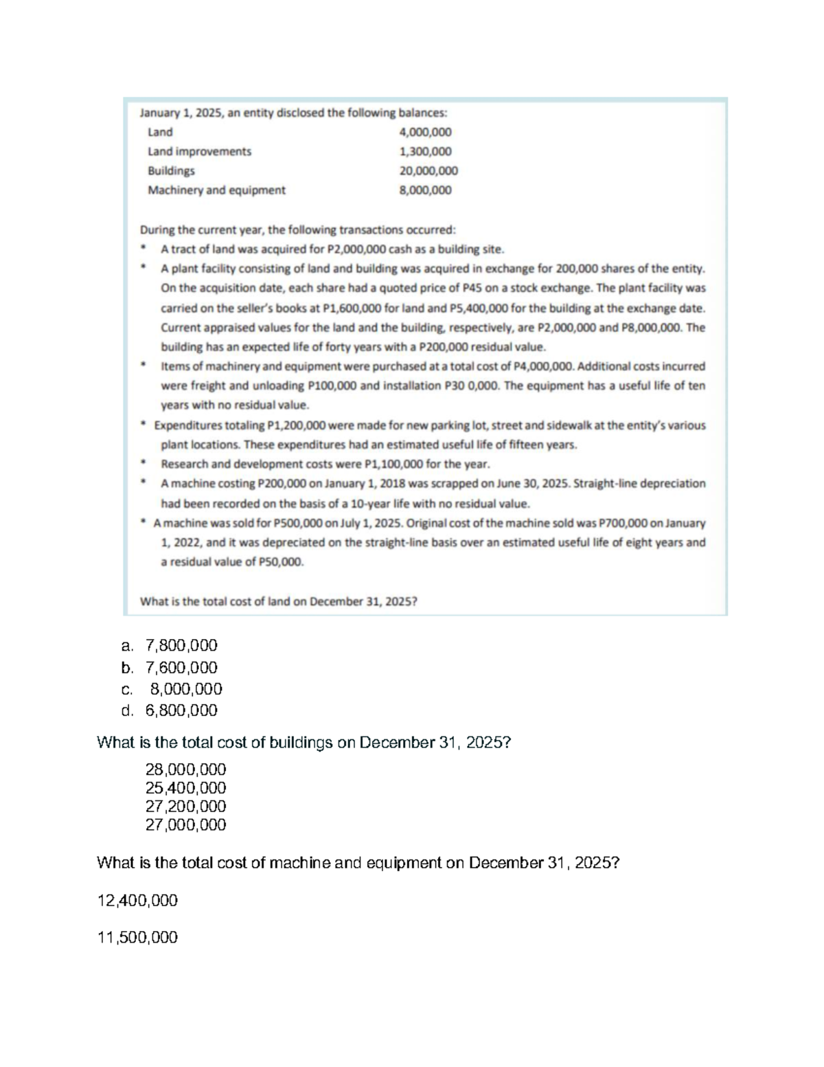 FAR LONG QUIZ - Fixed Assets and Audit Procedures - Studocu