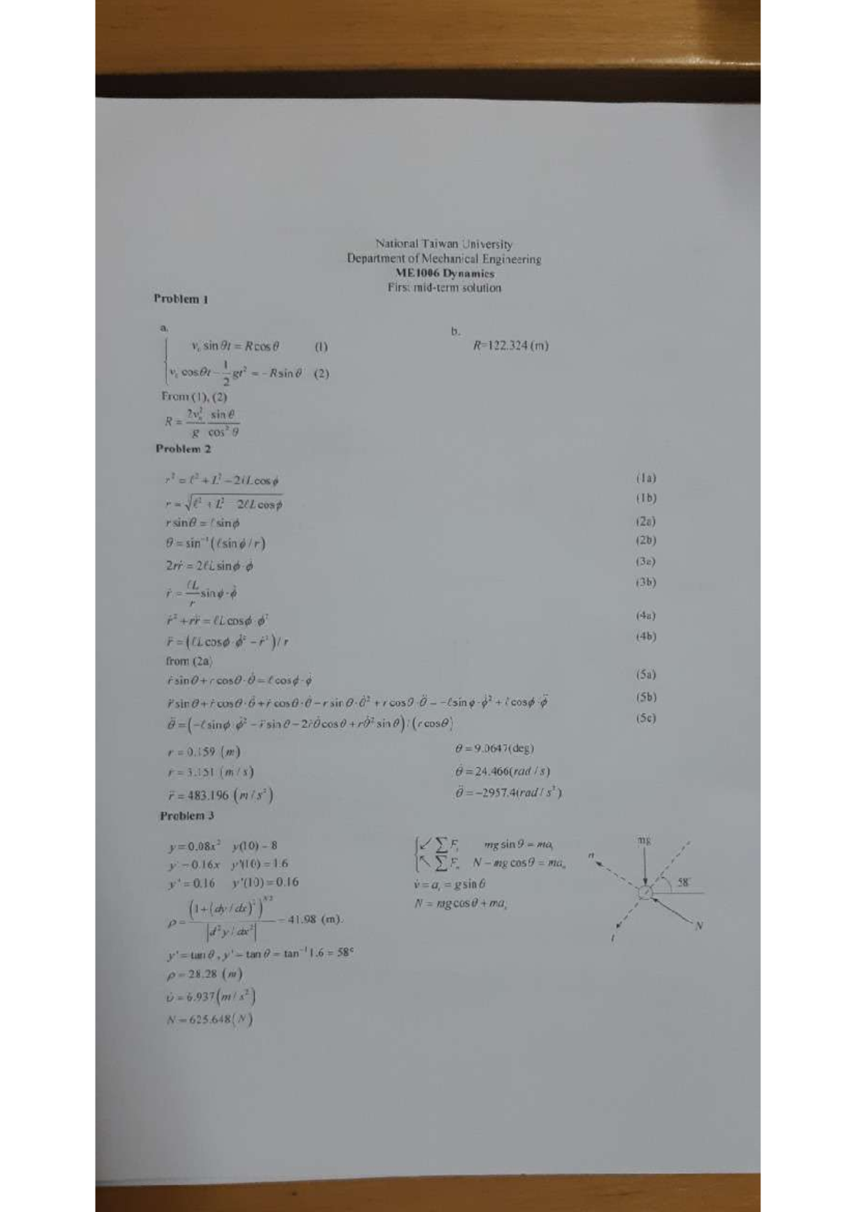 107-2 林峻永 動力學 第一次期中考解答 - wdd - maxwin anti rungkad - Yu Da University ...