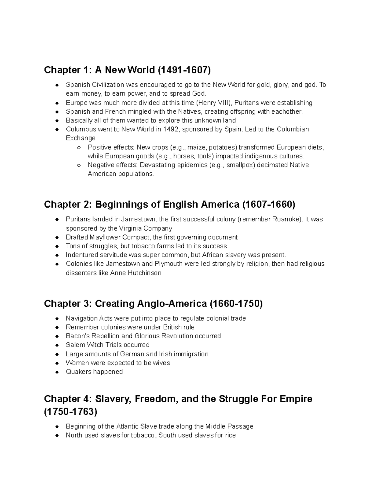 Chapters 1-14 Eric Foner Give Me Liberty - Chapter 1: A New World (1491 ...