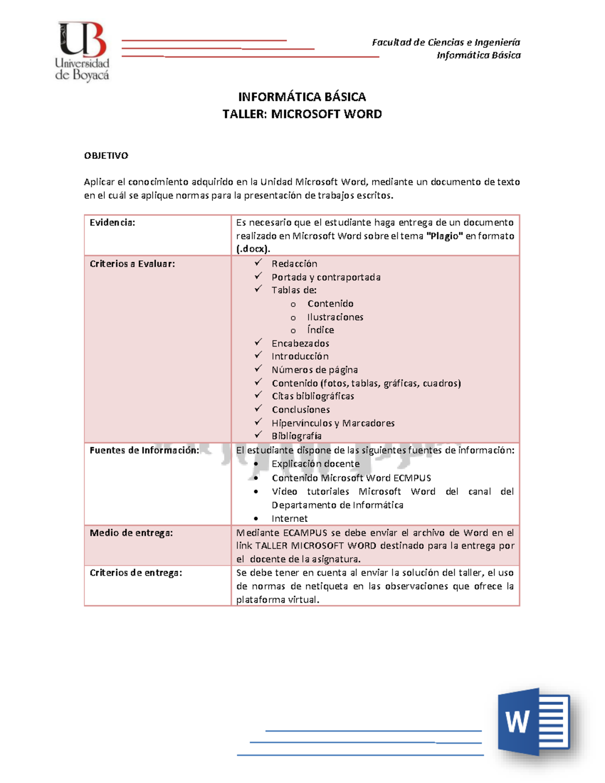 Taller de Microsoft Word - Informática Básica (Taller) - Studocu