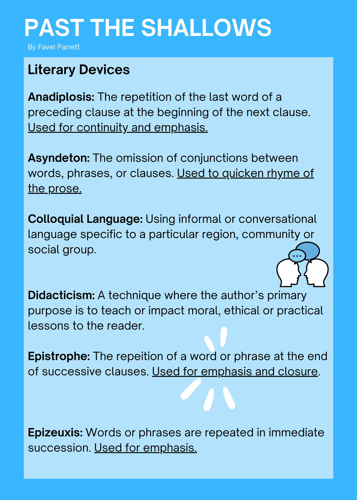 Literary Devices in "Past the Shallows" - Analysis Poster - Studocu