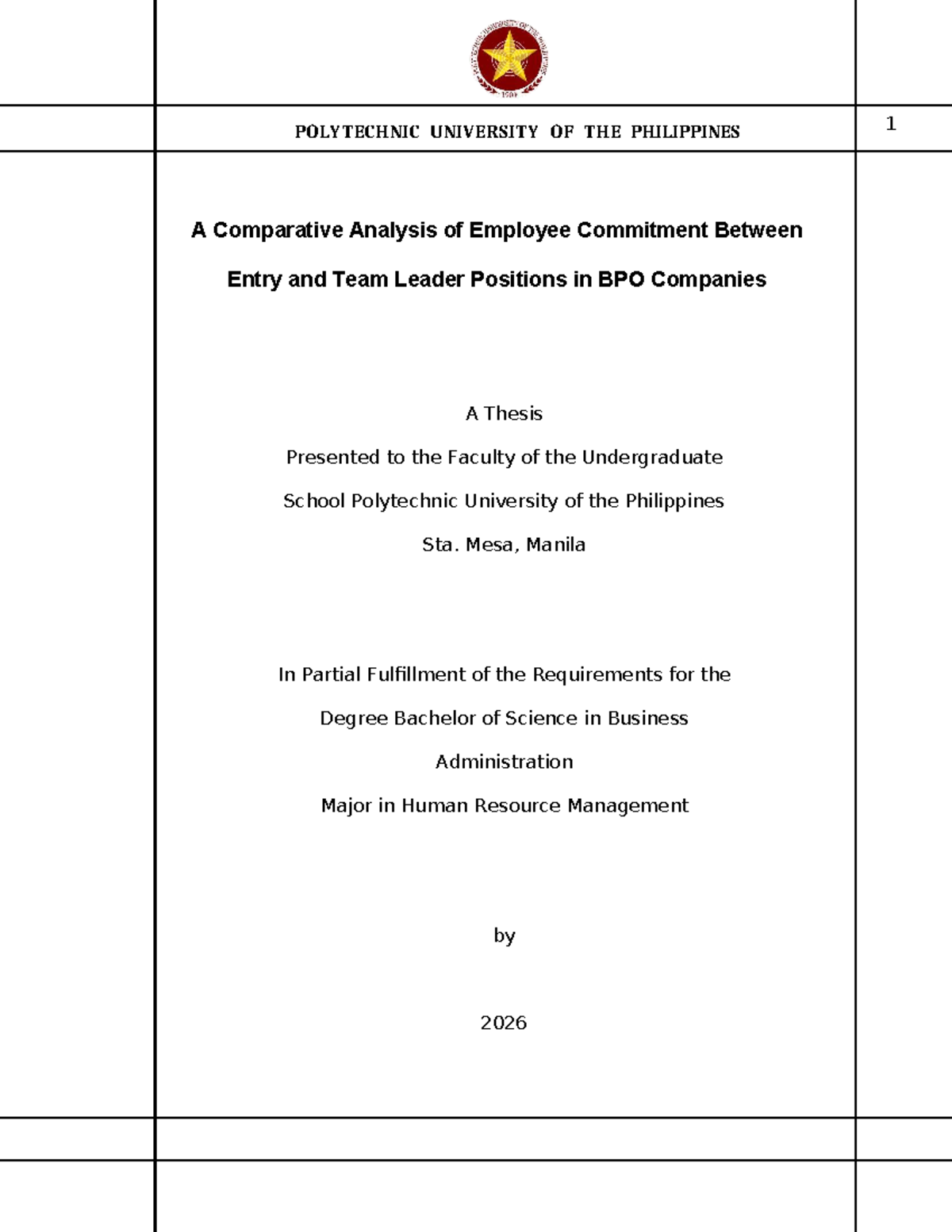 HRM 39 Comparative Analysis of Employee Commitment in BPO Roles - Studocu