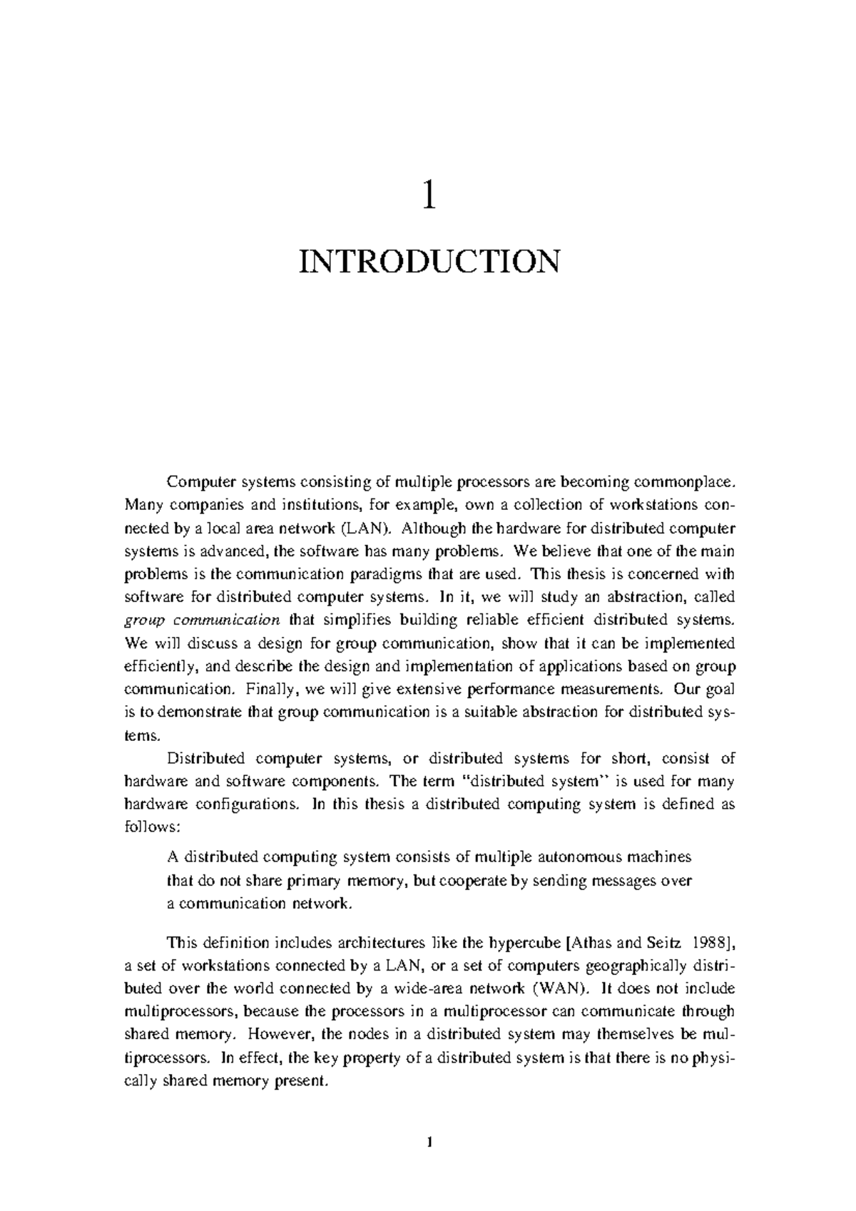 Group Communication In Distributed Computer Systems 1 Introduction Computer Systems Consisting