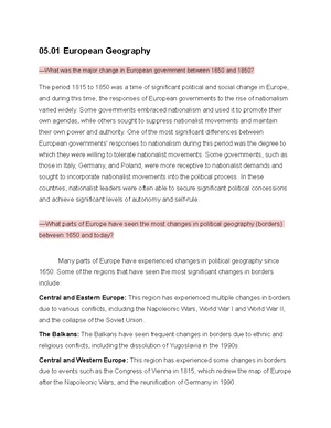 World History Module 5 Guided Notes - 05 European Geography —What was ...