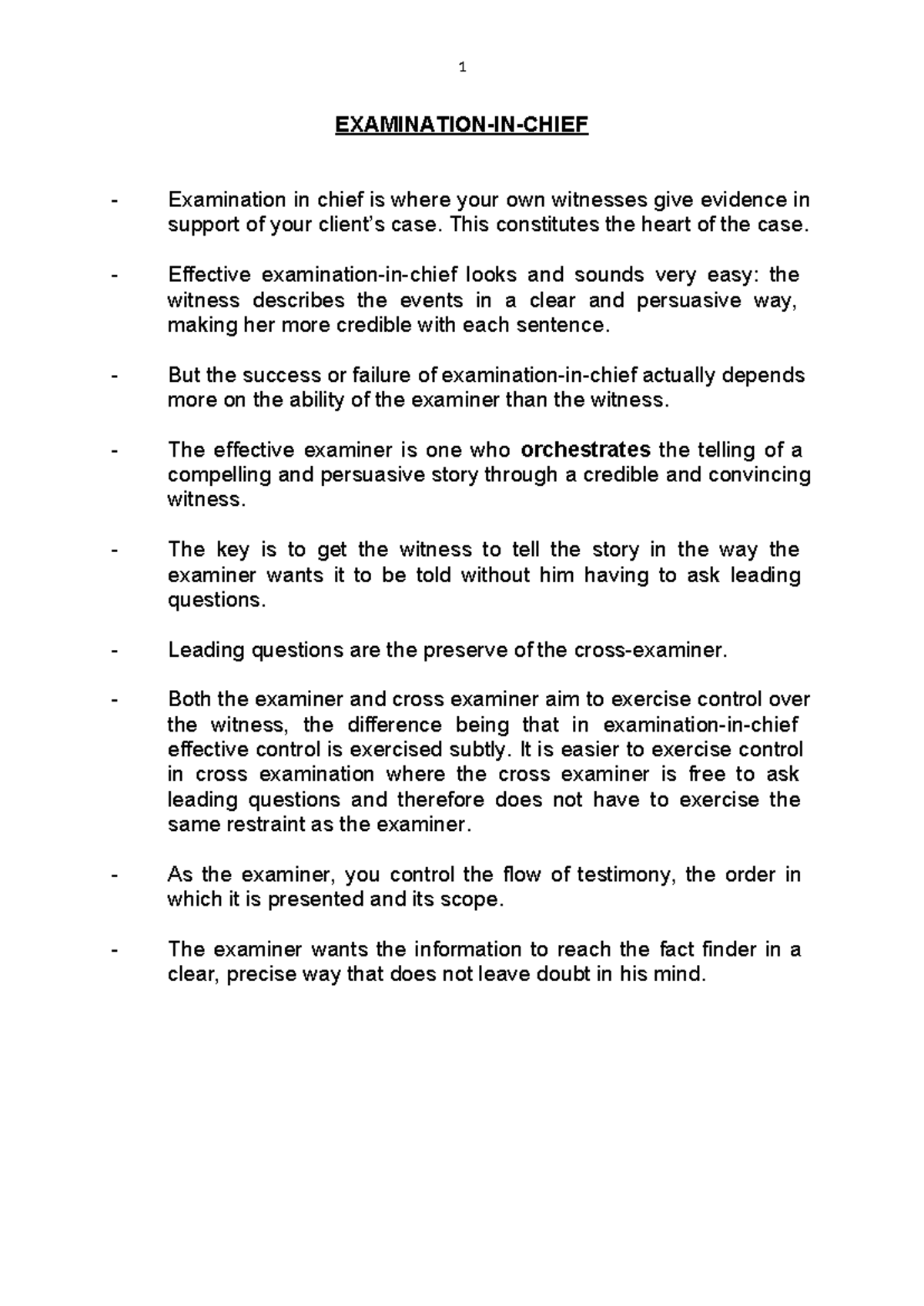 Effective Examination-in-Chief: Mastering Witness Testimony Techniques ...