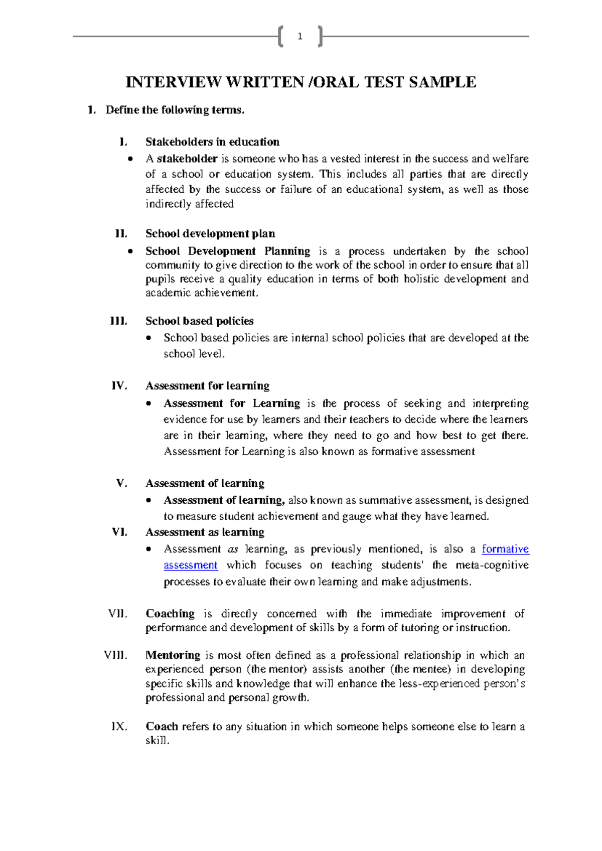 Final Exam Study Guide - Oral Preparations (EDU 101) - Studocu