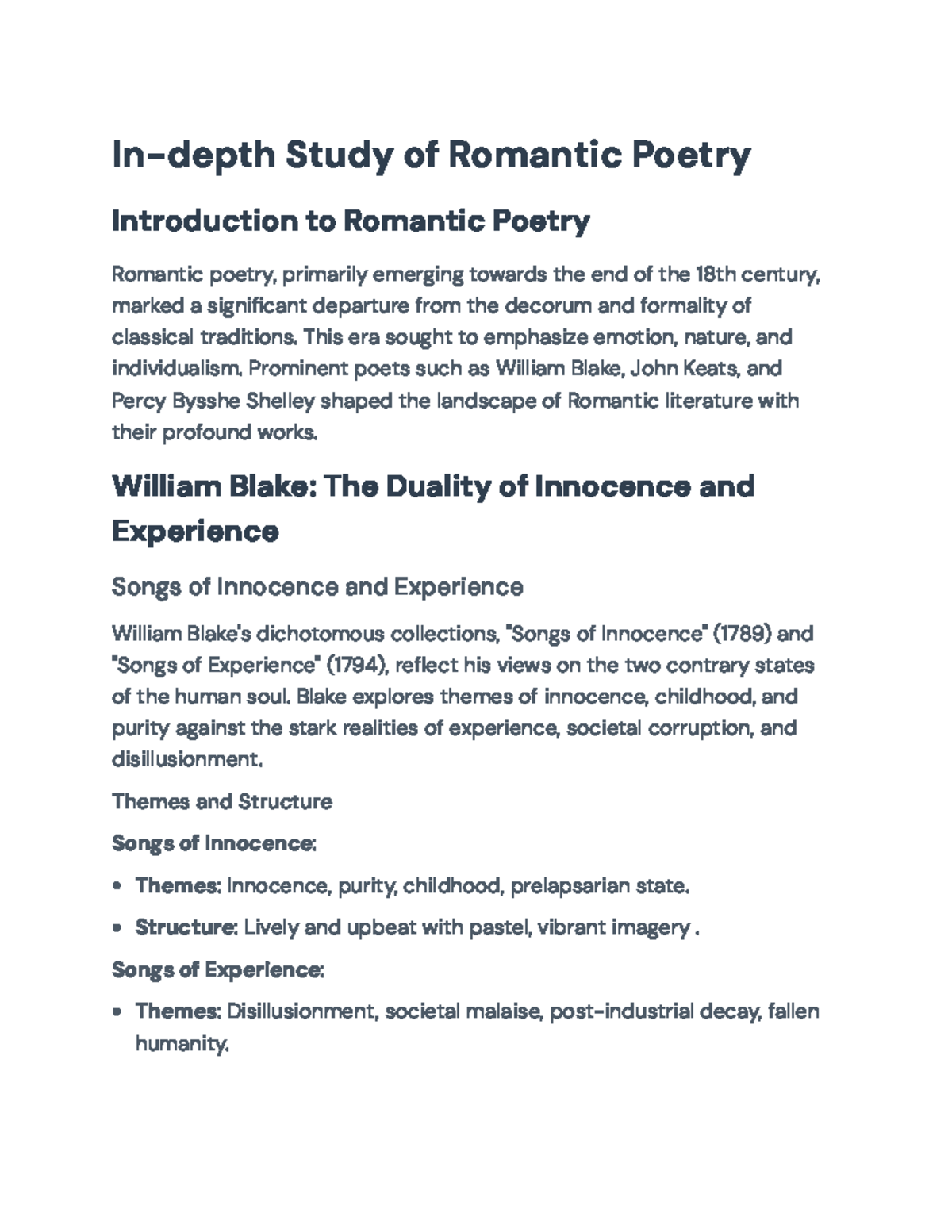 ENG101: Final Exam Notes on Romantic Poetry's Key Poets & Themes - Studocu