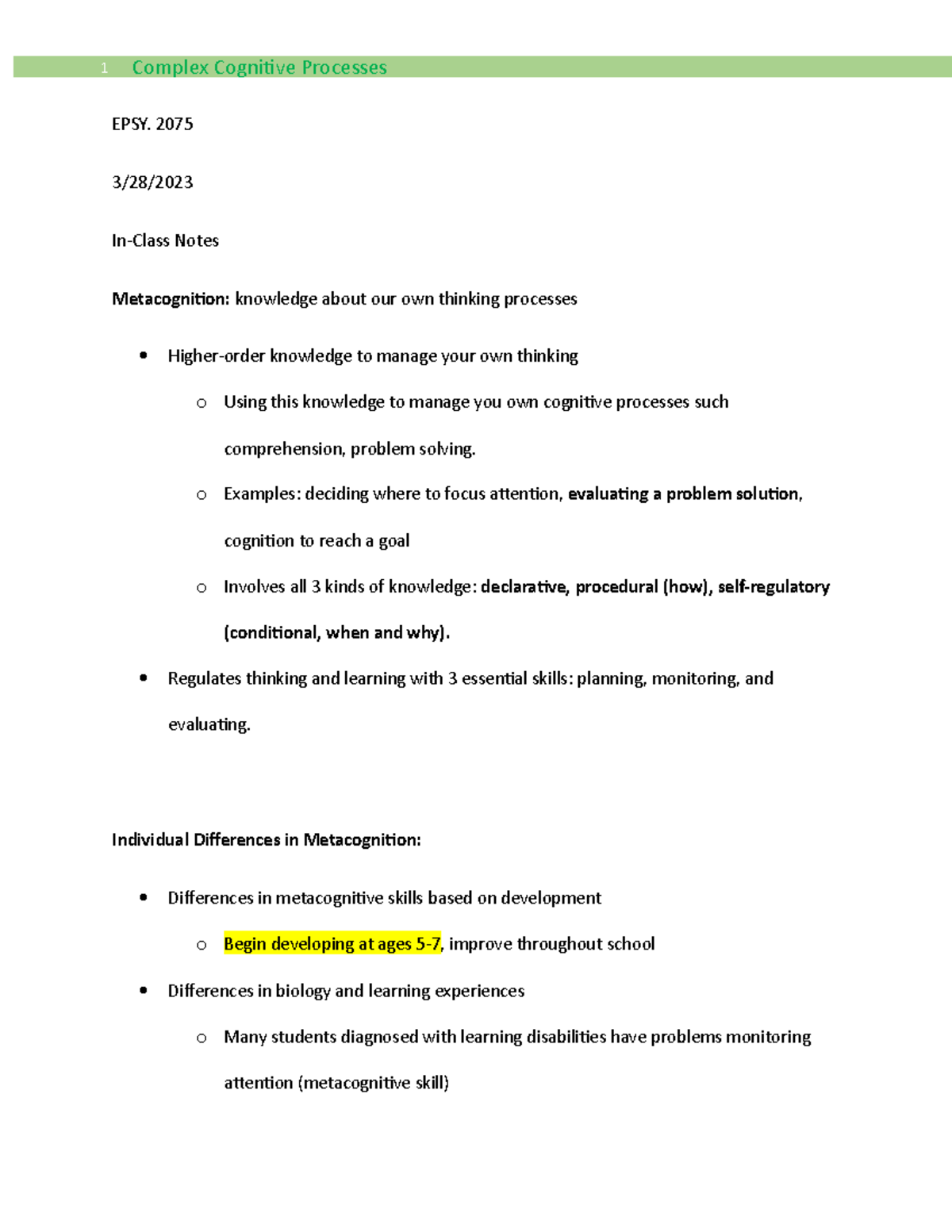 EPSY. 2075 In-Class Notes 3 - EPSY. 2075 3/28/ In-Class Notes ...