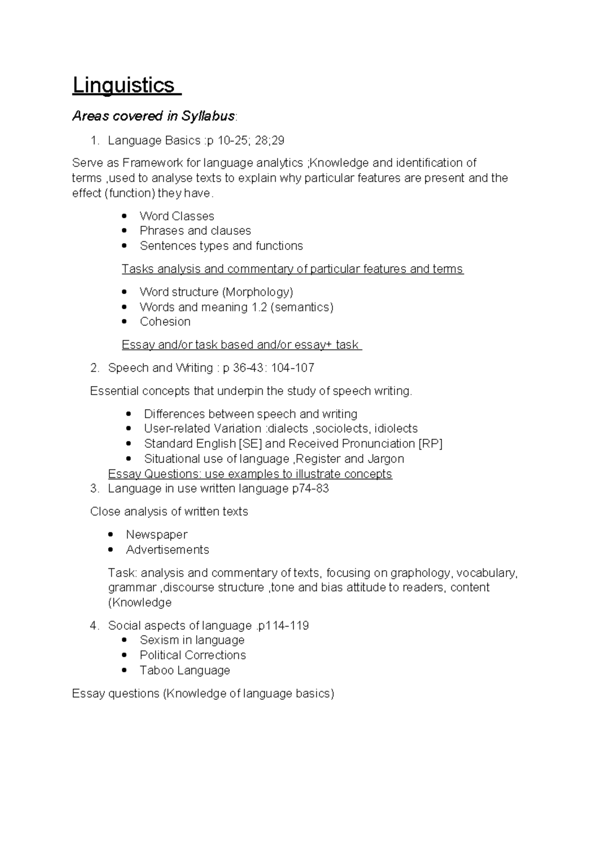 Linguistics 101: Comprehensive English Notes on Language Analysis - Studocu