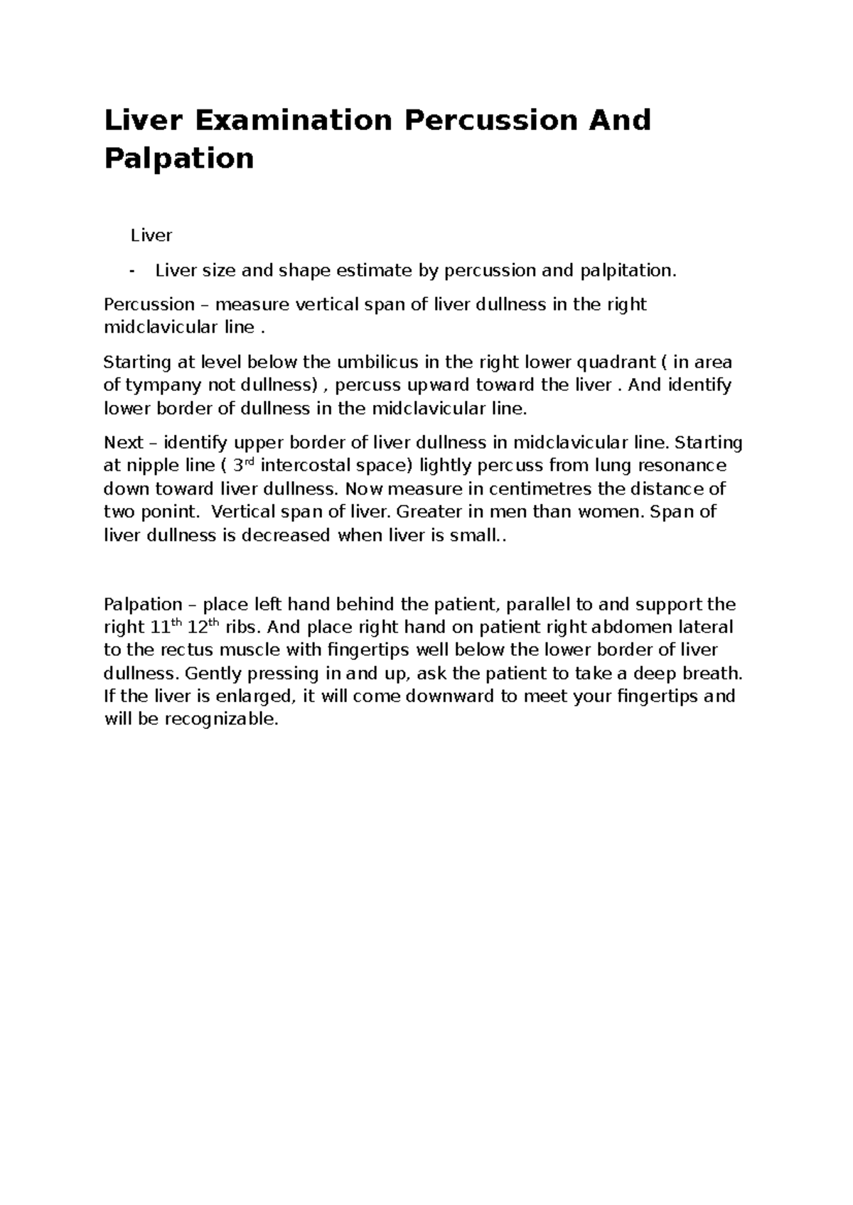 Liver Examination Best method - Liver Examination Percussion And ...