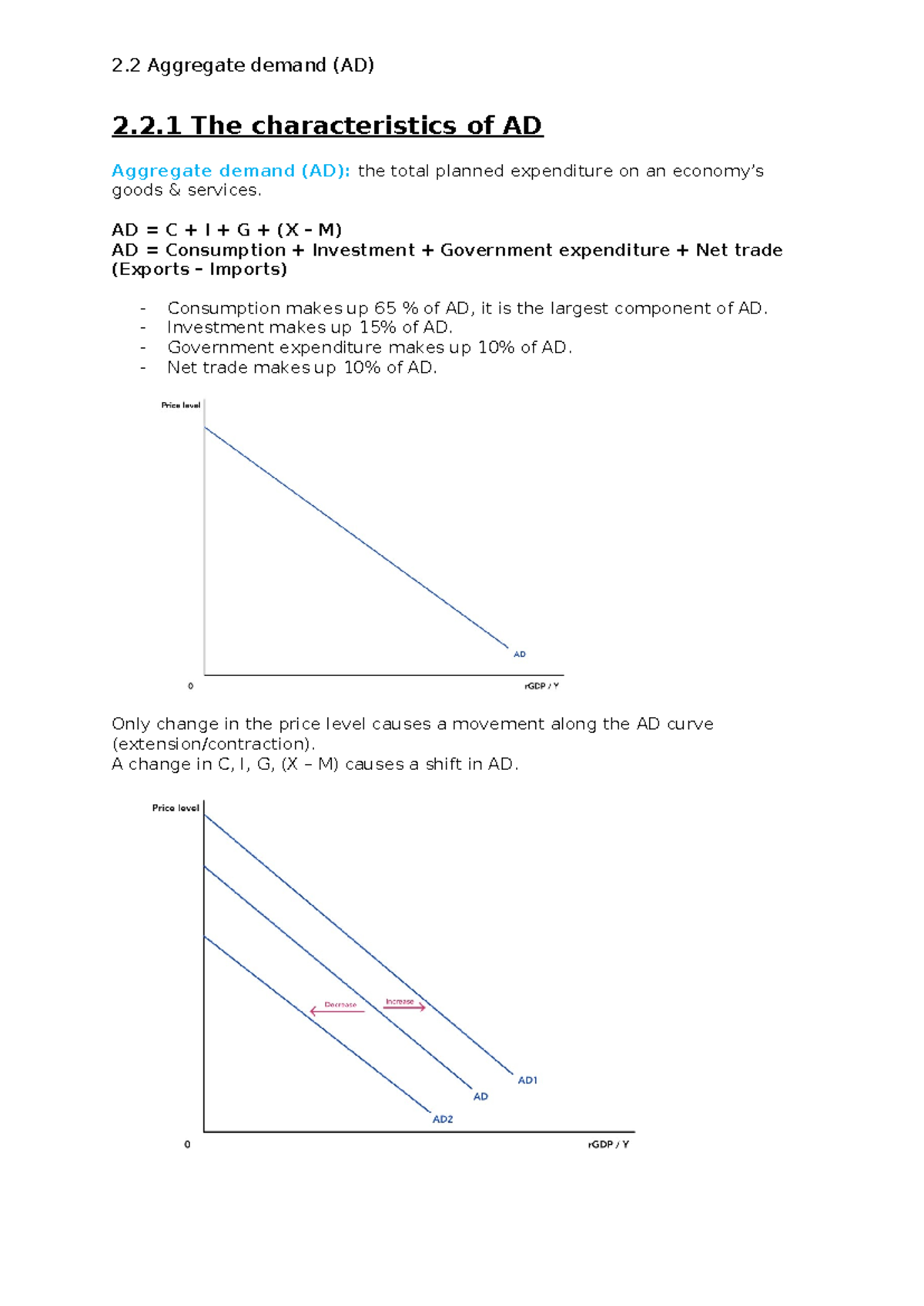 ECO 101 Final Exam: Aggregate Demand Analysis and Key Components - Studocu