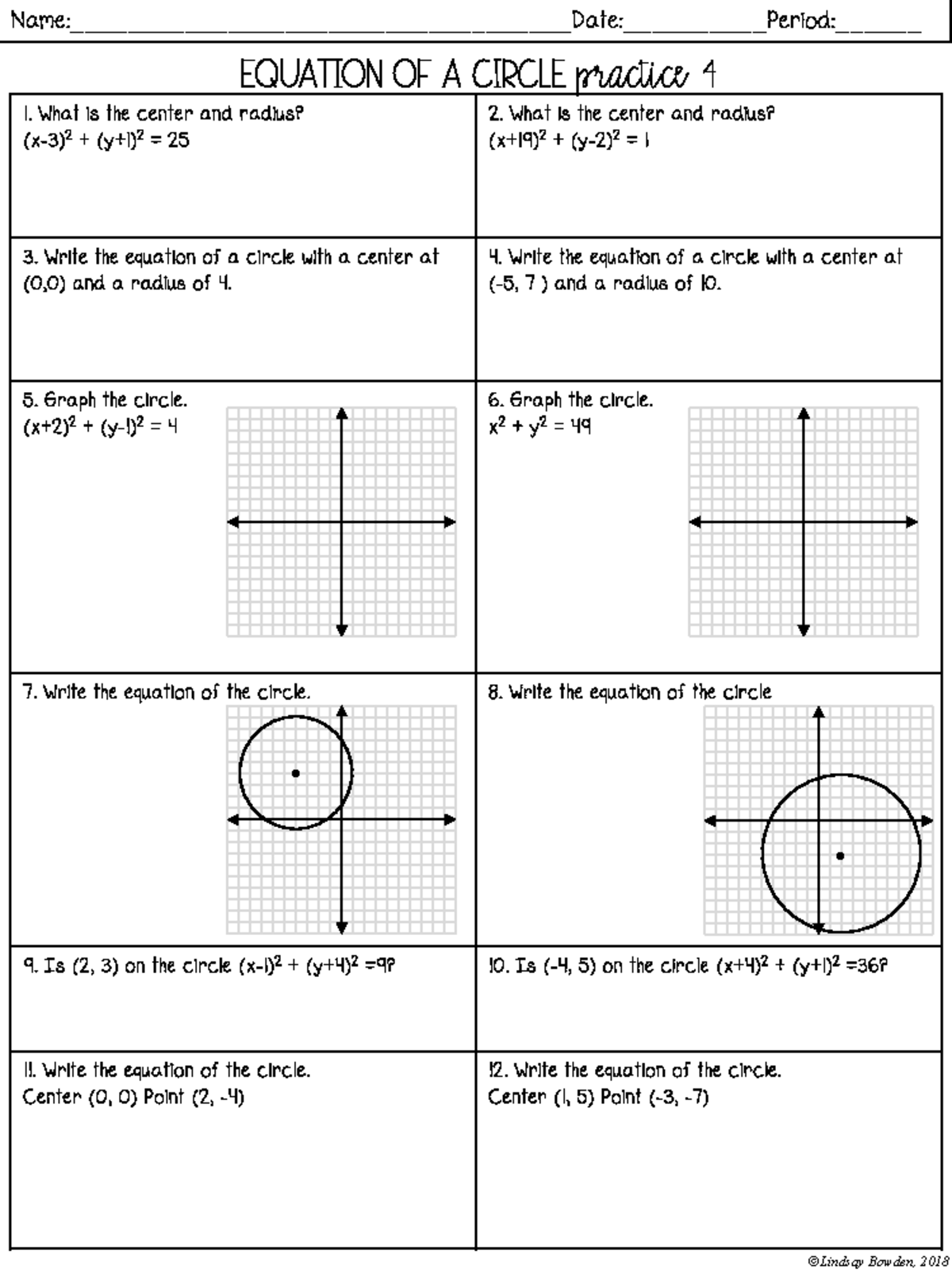 MATH 12.2 Homework: Equations and Graphs of Circles Practice - Studocu