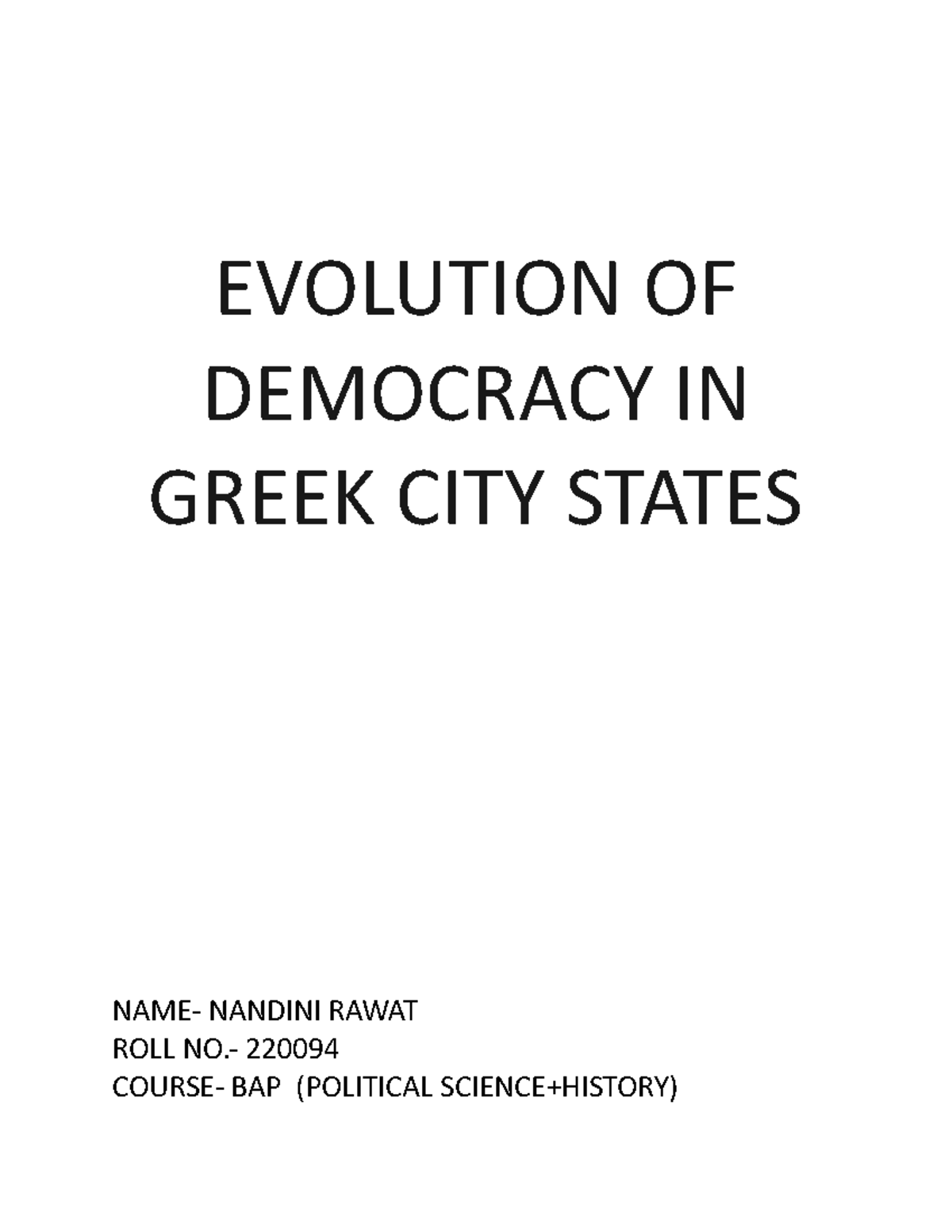 Evolution of Democracy in Greek City-States: A Historical Overview (BAP ...