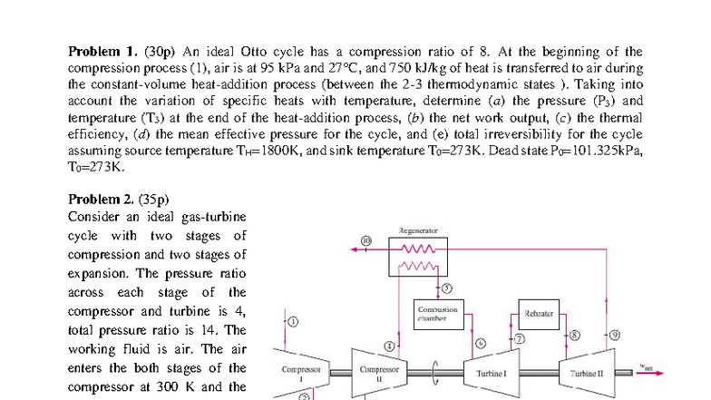 2021-2022 Bahar VİZE1 - Ideal Otto Cycle & Vapor Power Plant Analysis - Studocu