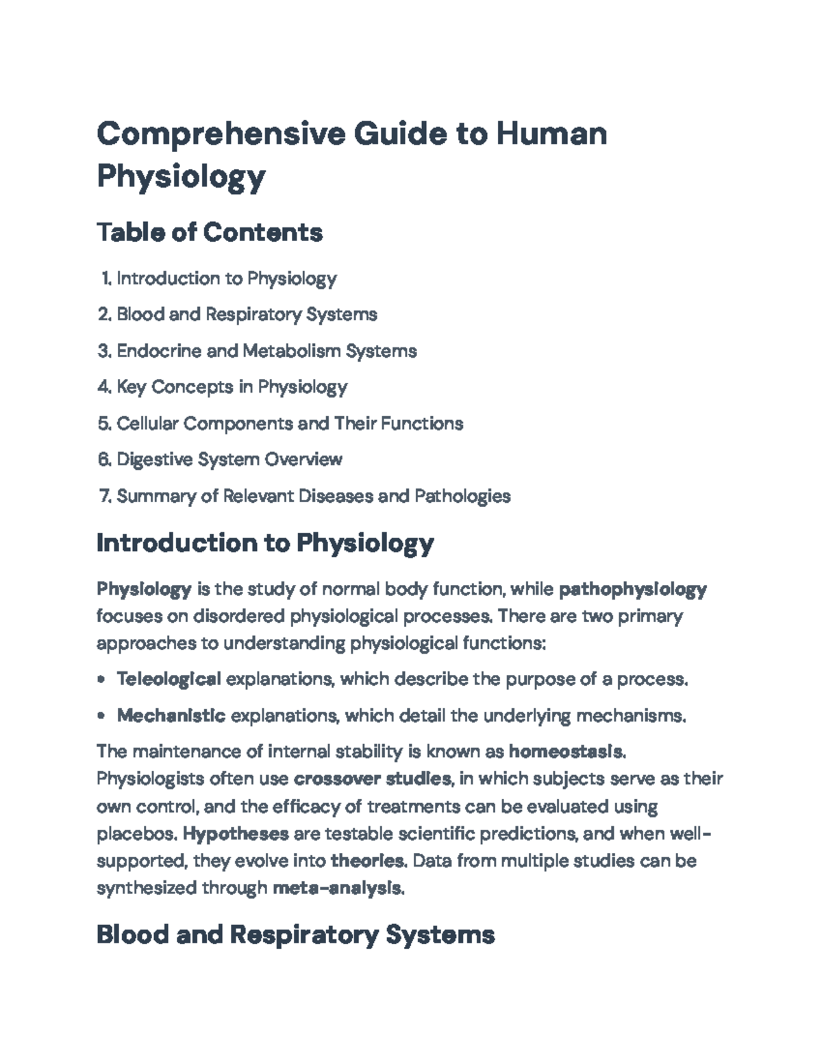 Comprehensive Guide to Human Physiology (Including Endocrine ...