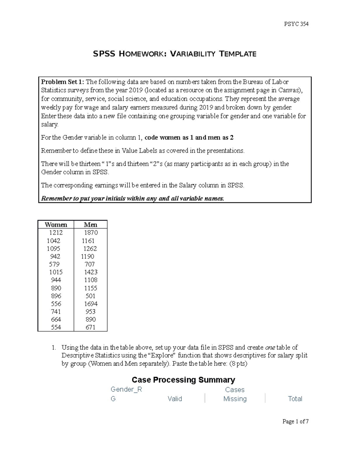 SPSS Homework: Variability & Mindset Analysis (SPSS 101) - Studocu