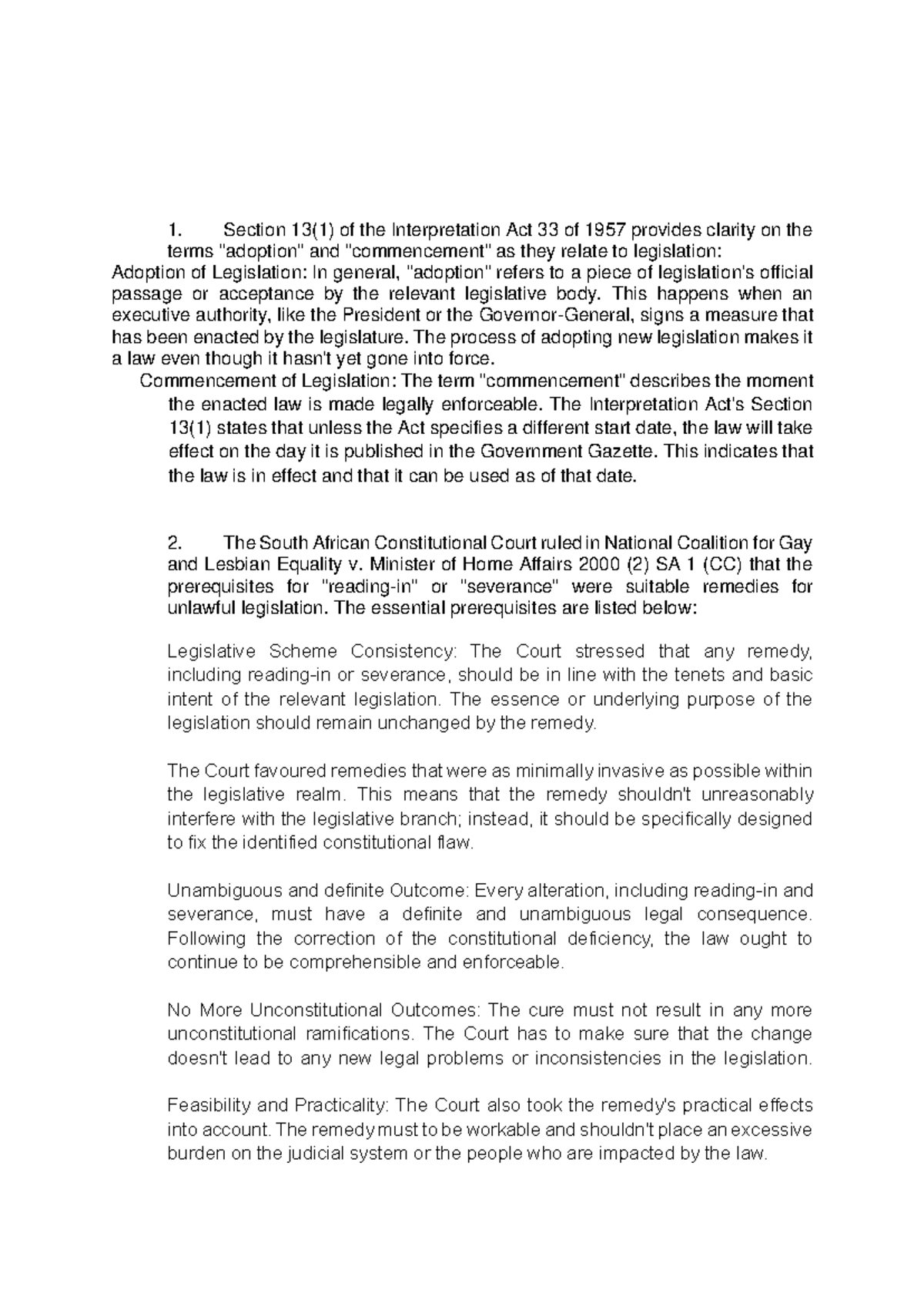 Assignment 1 (1) IOS - Section 13(1) of the Interpretation Act 33 of ...