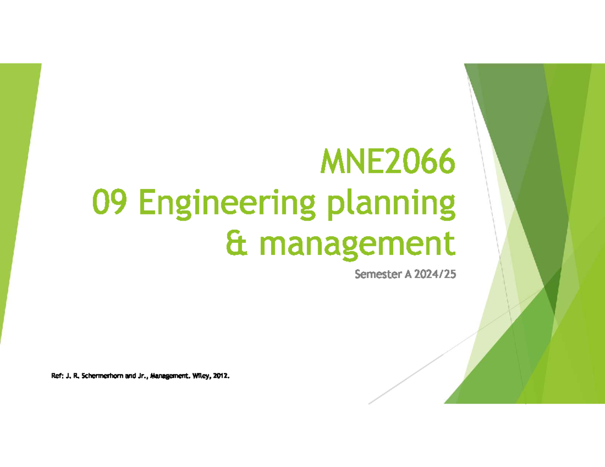 MNE2066 09 Engineering Planning Management Semester A Case Presentation ...