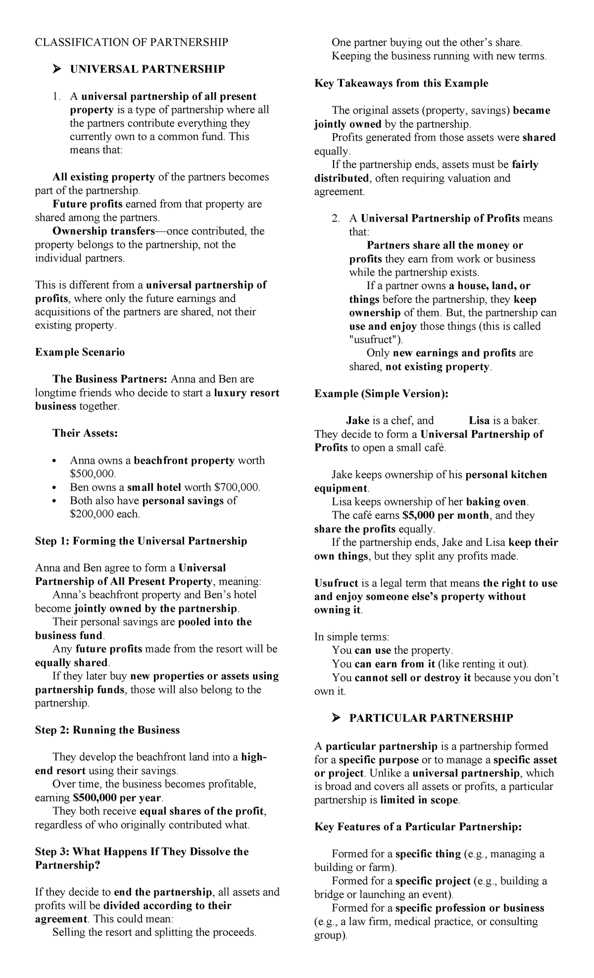Classification of Partnerships: Types and Key Features - Studocu