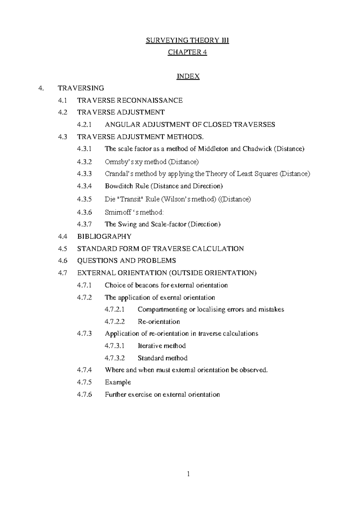 Chap 4: Traverse Outside Orientation & Adjustment Methods in Surveying ...