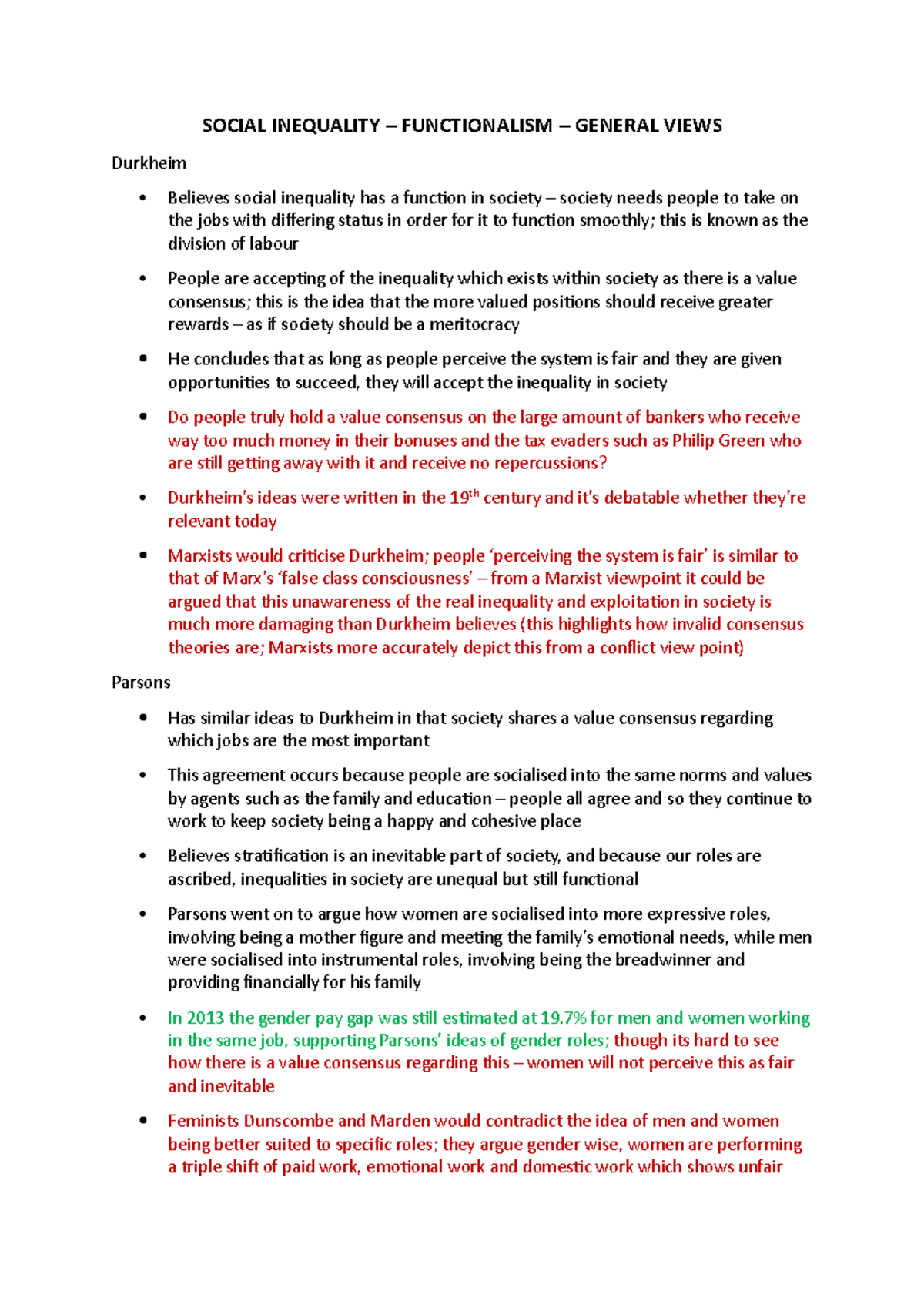 Functionalism and Social Inequality: Assessing Key Theories and ...