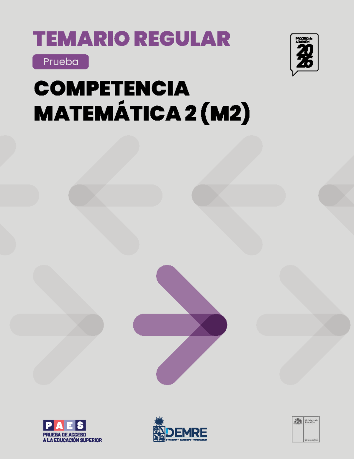 2026 25 03 20 temario paes regular m2 - COMPETENCIA MATEMÁTICA 2 (M2 ...