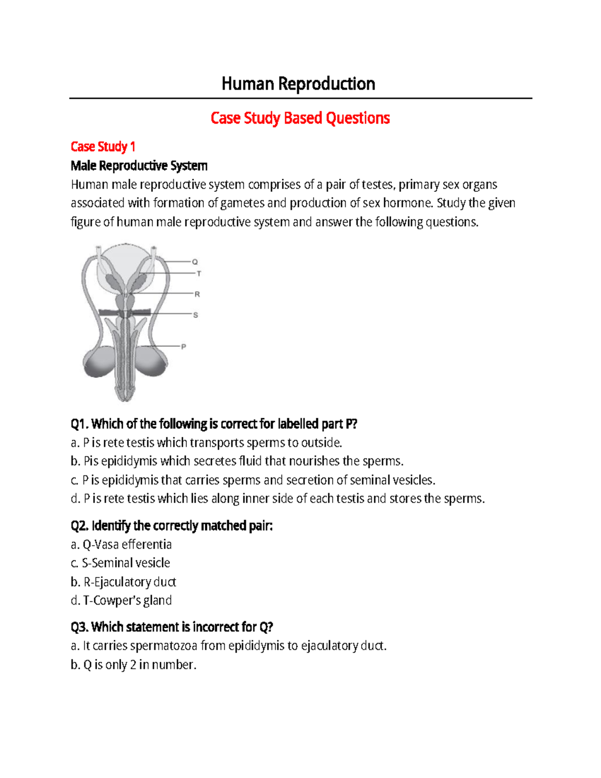 Human Reproduction Case Study Questions (BIO 101) - Studocu