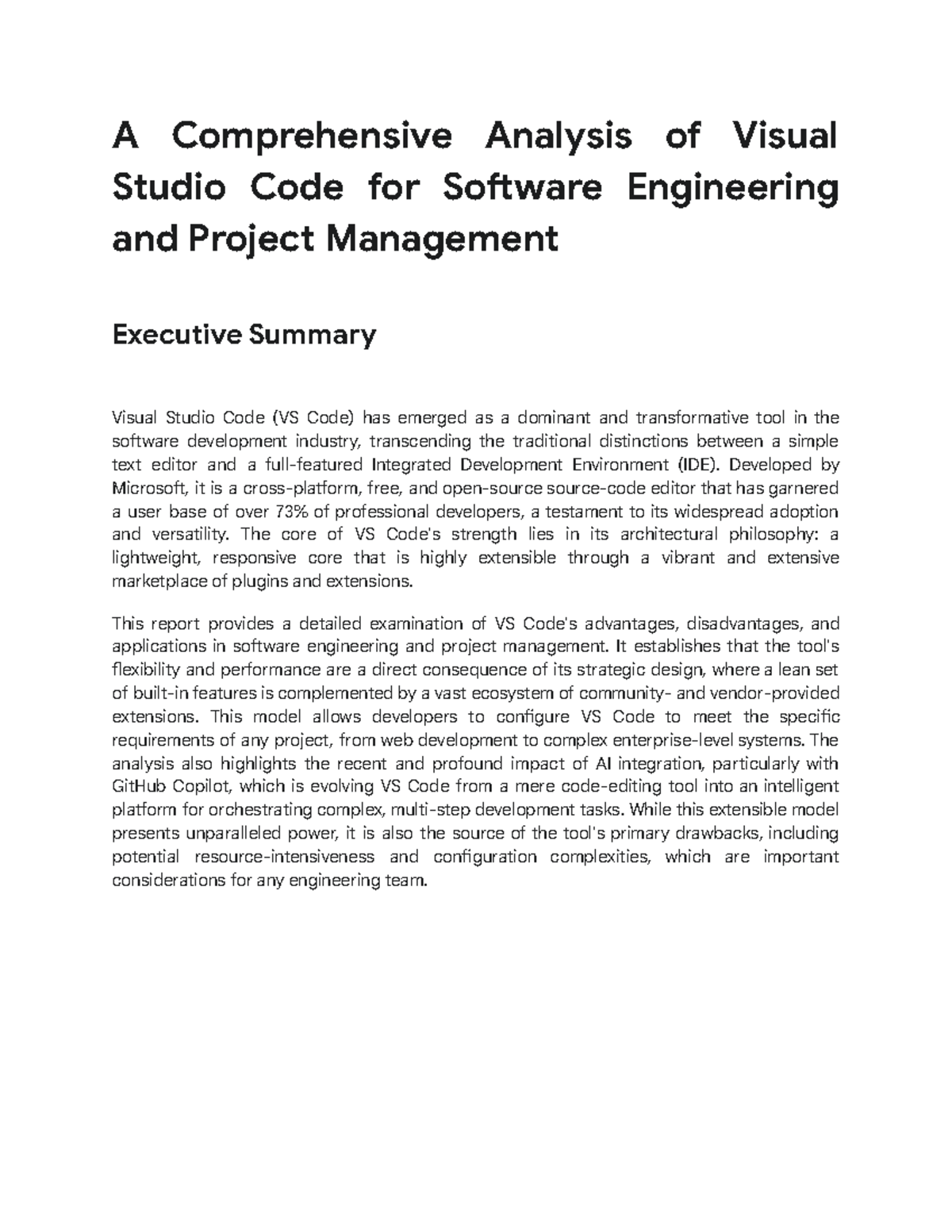 VS Code for Engineering Projects: A Comprehensive Overview and Analysis ...