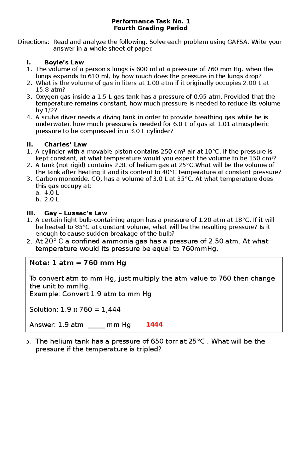 Performance Task No. 1 - Physics Concepts for 4th Quarter - Studocu