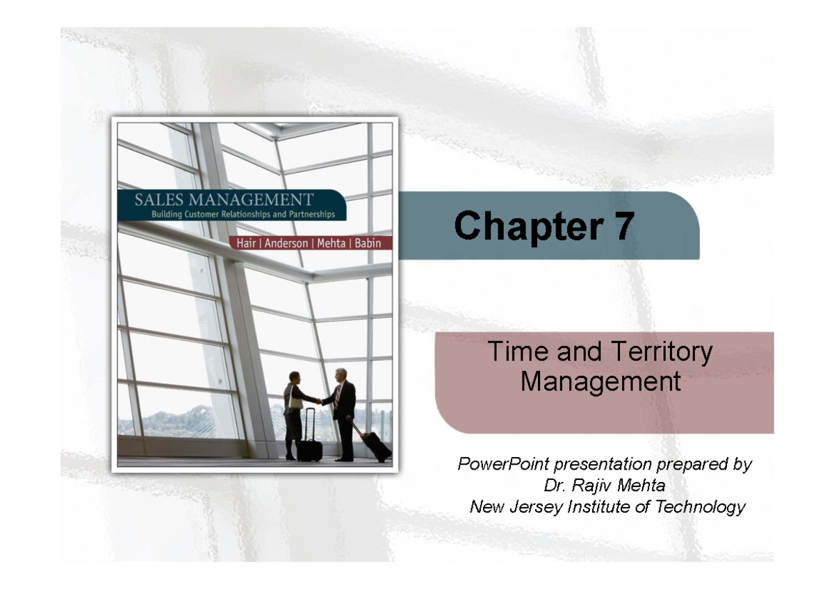 Chapter 7: Time and Territory Management Overview - NJIT - Studocu