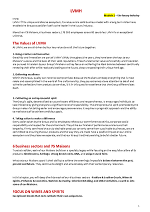 LVMH Inside certificate - Introduction : 75 maisons, 6 business sectors ...