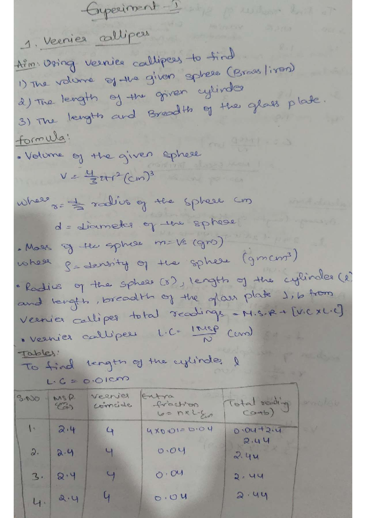 Physics Experiment Report: Vernier Calipers, Spring Constant & More ...
