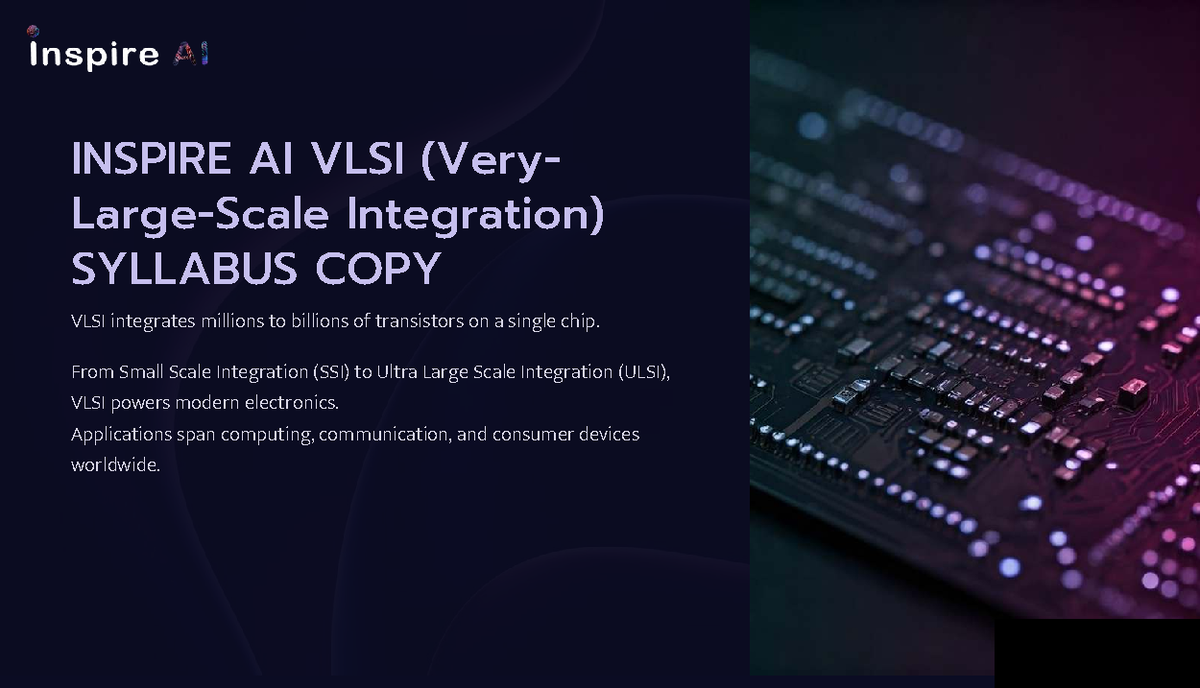 INSPIRE AI VLSI Very Large Scale Integration Syllabus Overview - Studocu