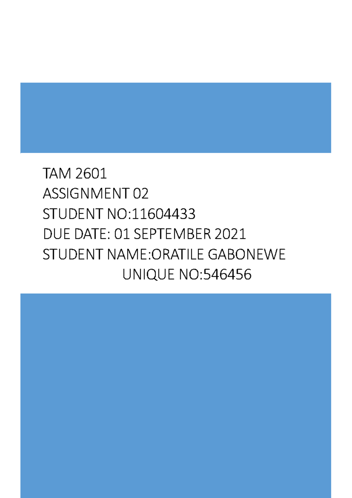 TAM2601 Assignment 3: Engaging Parents and Classroom Dynamics - Studocu