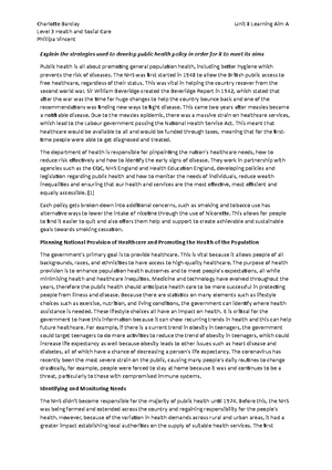 Unit 8 - learning aim b - Unit 8 – learning aim B Promoting public ...