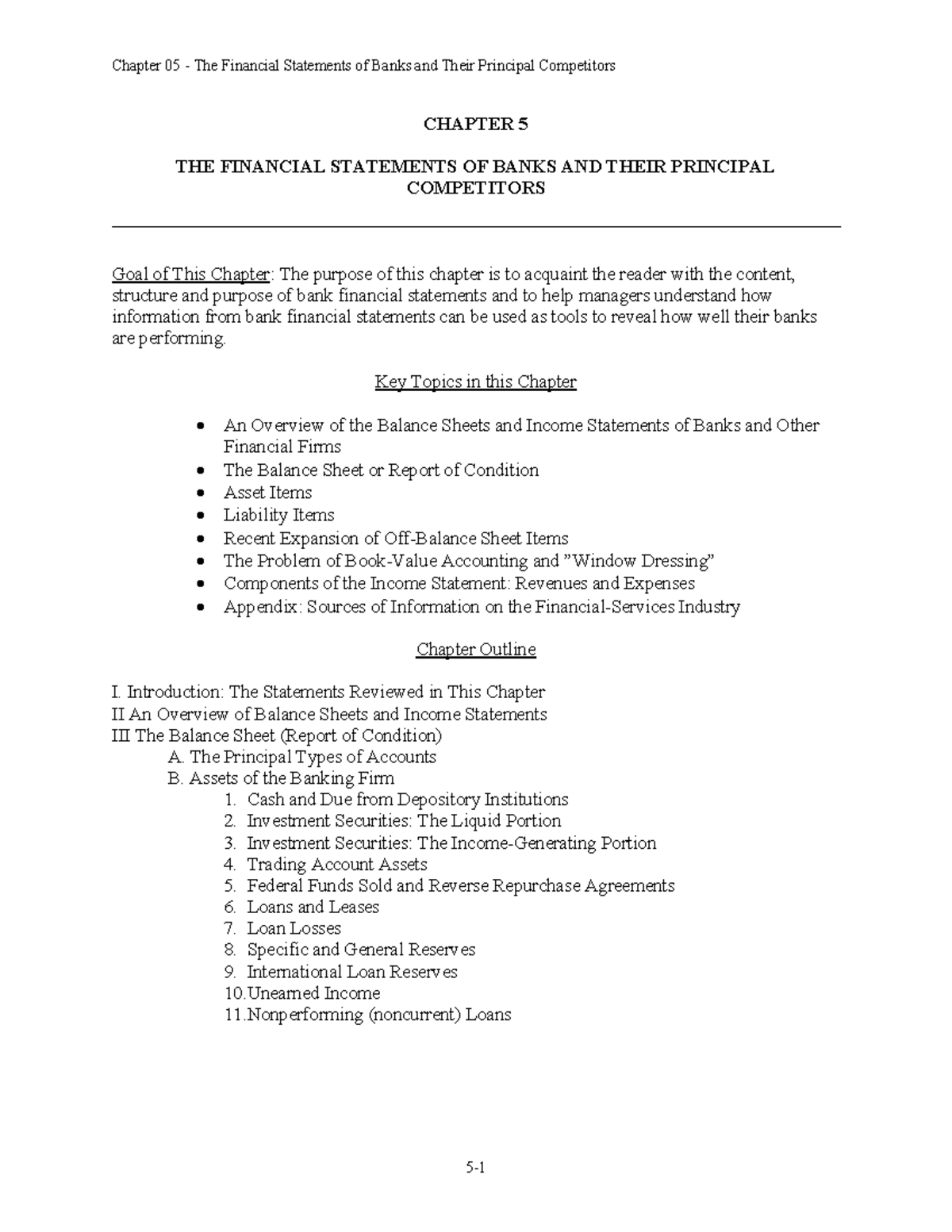 Chapter-05-book1 - CHAPTER 5 THE FINANCIAL STATEMENTS OF BANKS AND ...