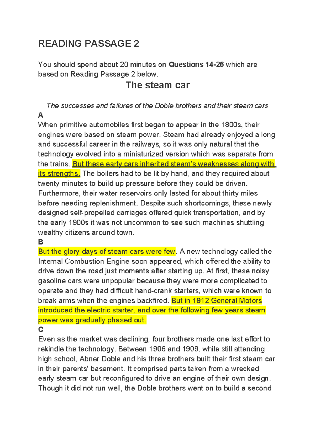 Reading Passage 2: The Doble Brothers and Their Steam Cars - IELTS ...