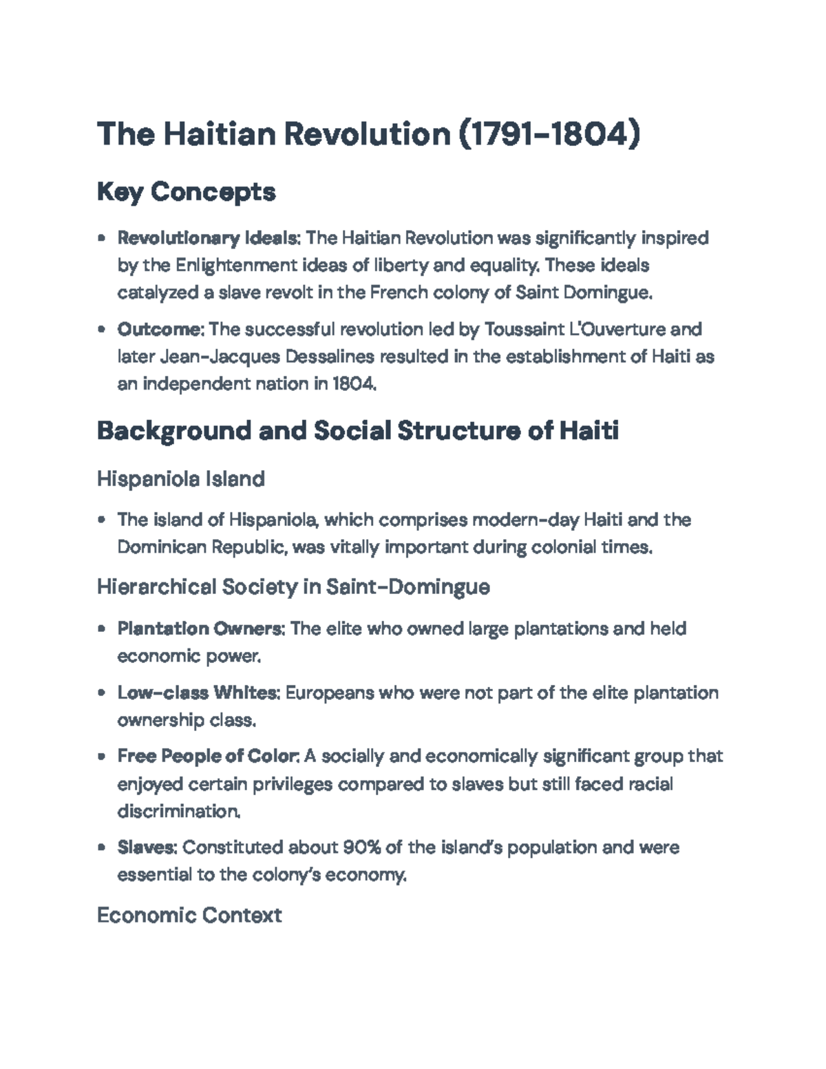 Haitian Revolution Insights: Causes, Key Events, and Impacts - The ...