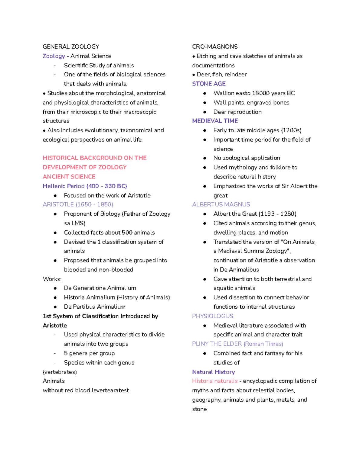Foundation of Zoology Module 1 - GENERAL ZOOLOGY Zoology - Animal ...