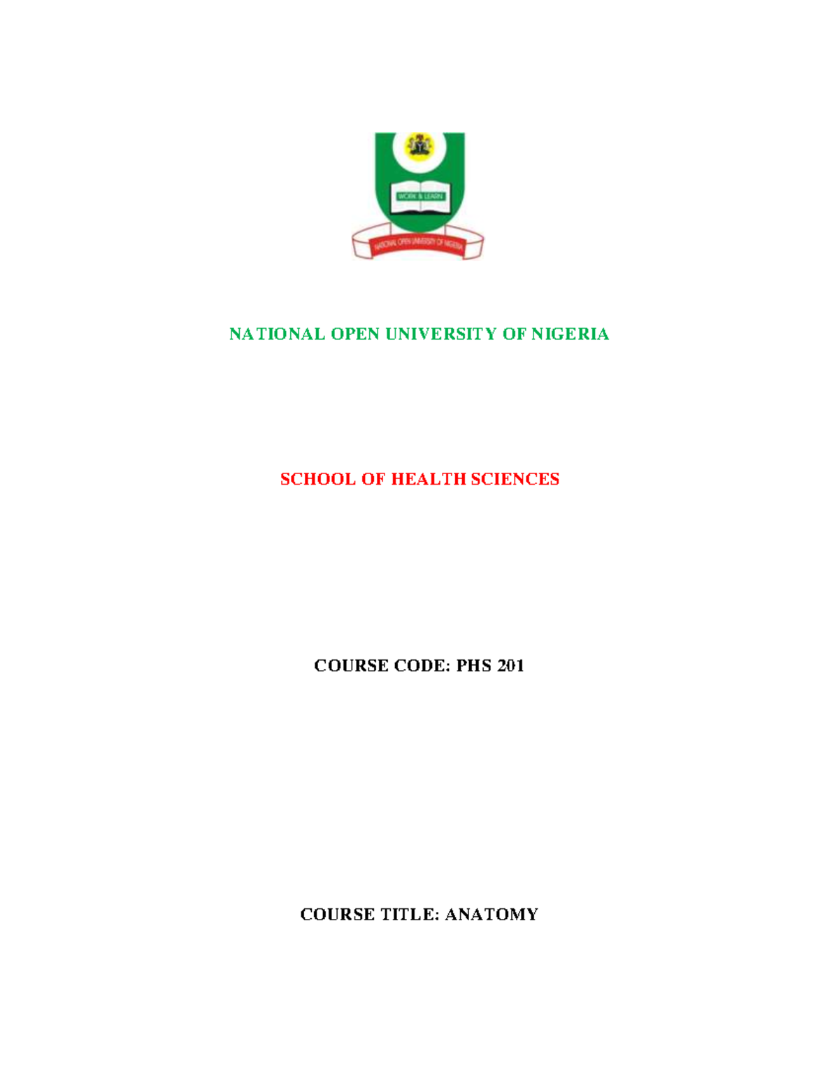 PHS-201 Anatomy Course Guide Overview and Study Strategies - Studocu