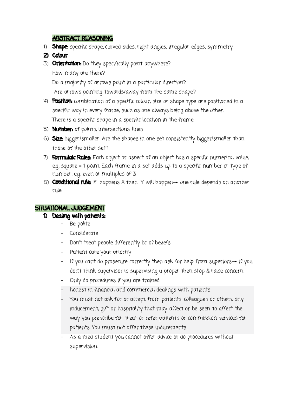 UCAT (dragged) - Notes UCAT - ABSTRACT REASONING Shape: specific shape ...