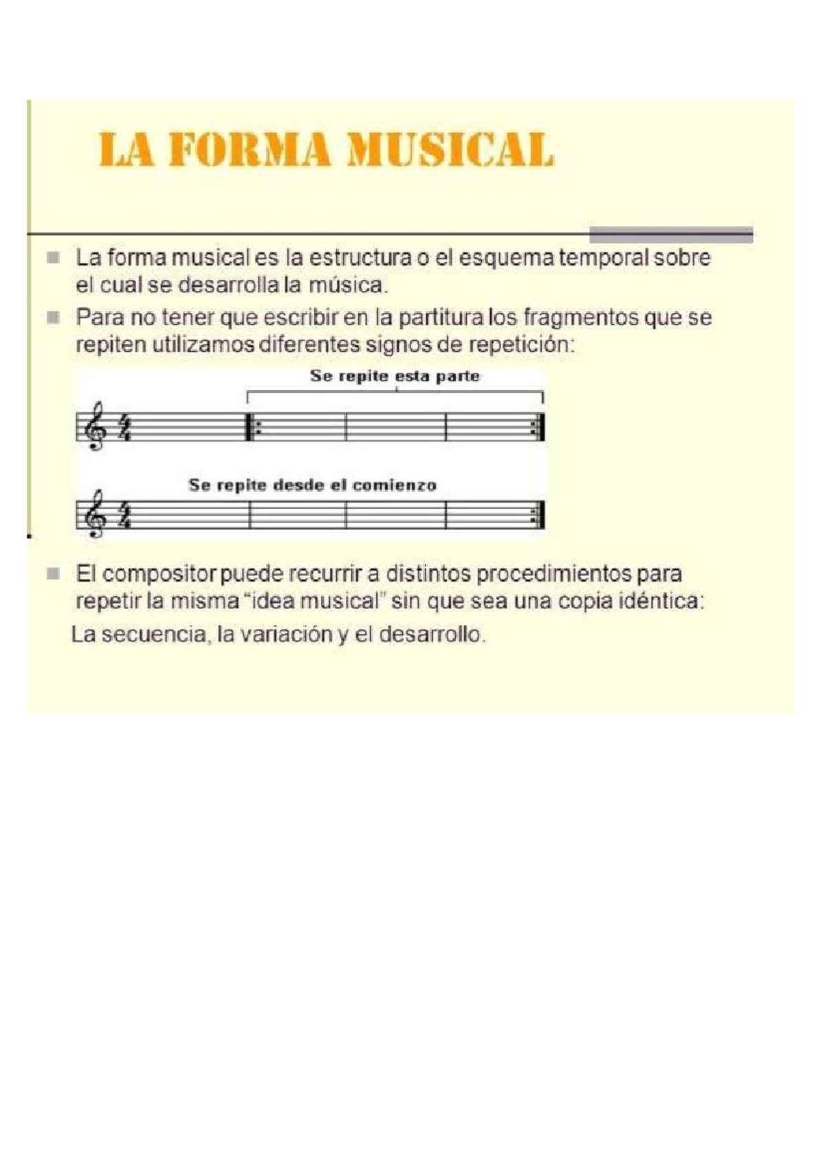 Documento (25) - Brr - Biologia - LA FORMA MUSICAL La forma musical es ...