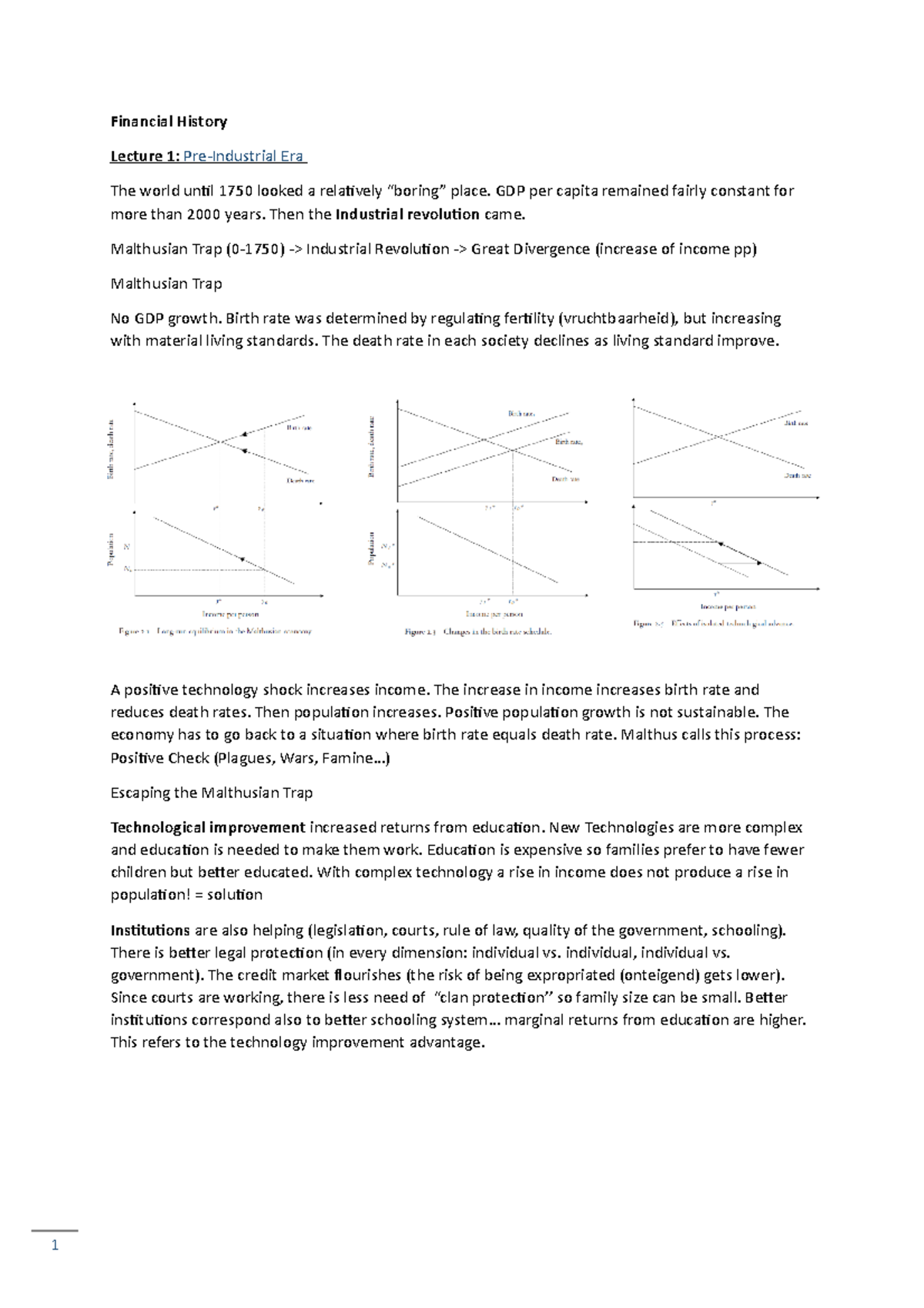 Lecture notes - Lecture 1-6 Financial History - Financial History ...