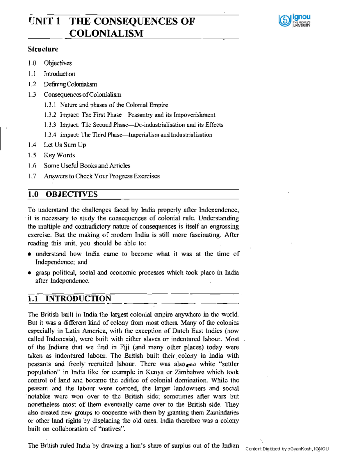 Unit-1 - Hope it helps. - THE CONSEQUENCES OF COLONIALISM Structure ...