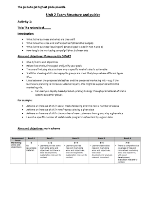 Unit 2 Structure for Part A and B - Unit 2: Structure for activity 1 ...