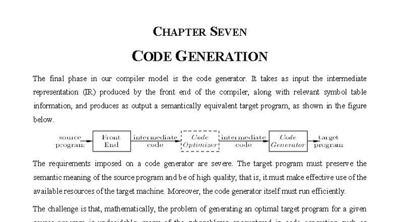 CH7: Code Generation in Compiler Design - Key Concepts and Techniques ...