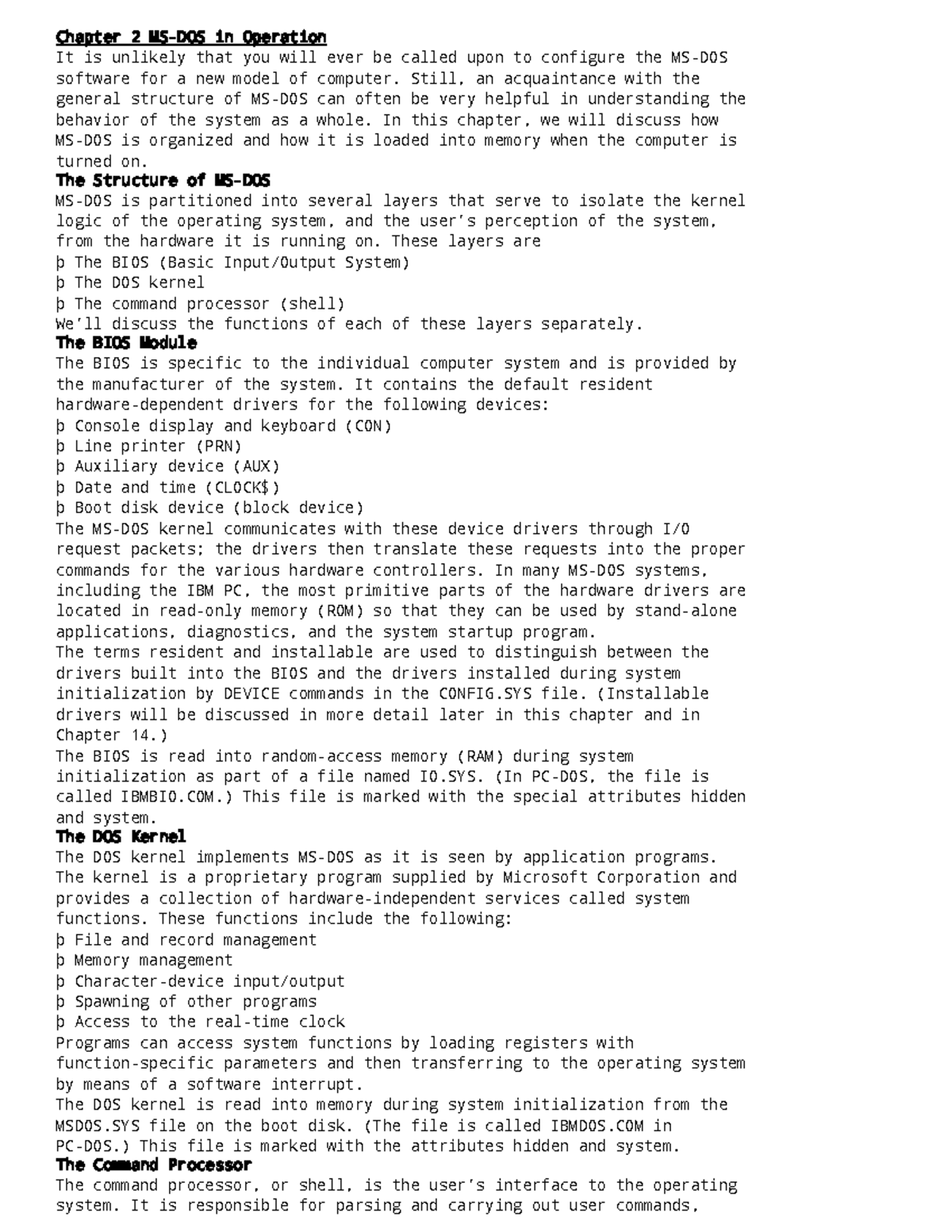 BIOS - Chapter 2 Lecture Notes on Operating System Structure - Studocu