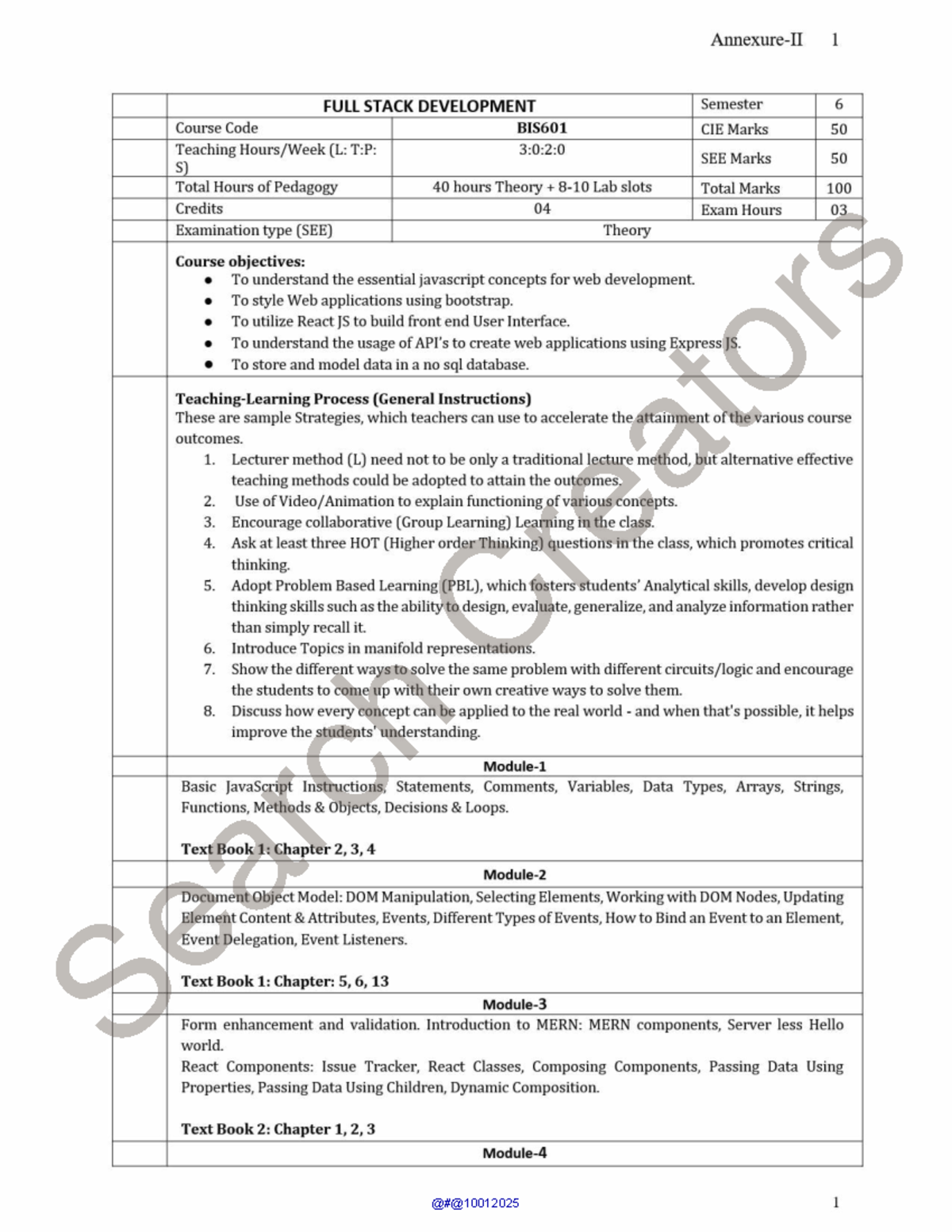BIS601+Syllabus++Search+Creators - full stack development - Studocu