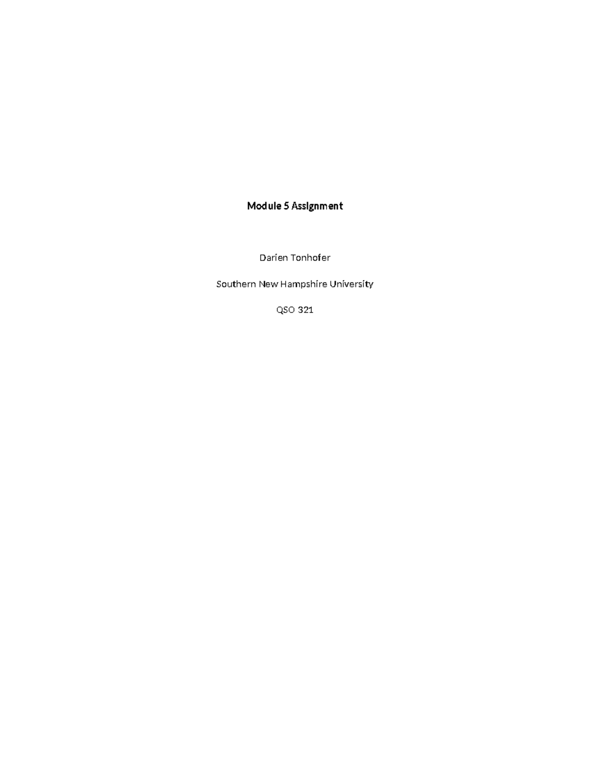QSO321 Module 5 Assignment - Module 5 Assignment Darien Tonhofer ...